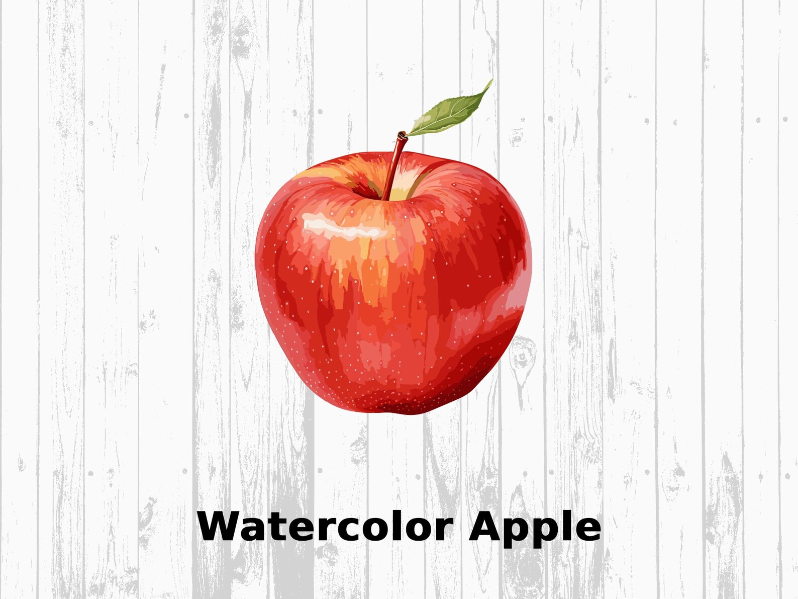Downloadable Clipart, Watercolor Apple Fruit Clip Art, SVG, PNG, JPEG ...