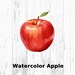Downloadable Clipart, Watercolor Apple Fruit Clip Art, SVG, PNG, JPEG ...