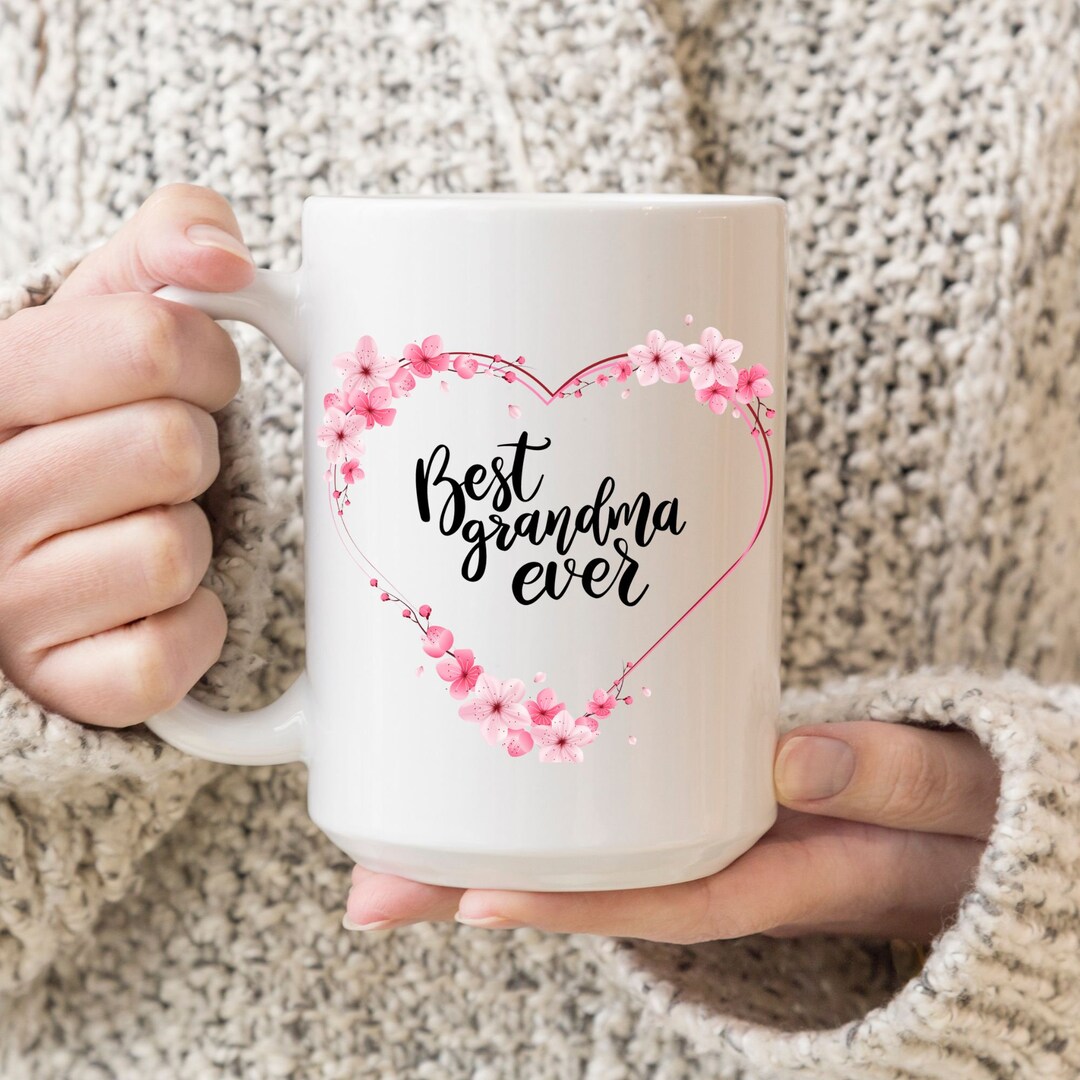 Best Grandma Ever Heart Mug, Best Grandma Mug, Grandma Coffee Mug - Etsy