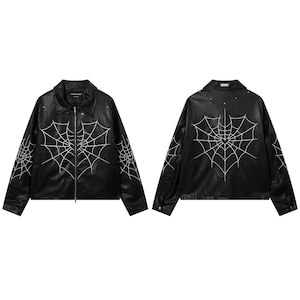 Black Leather Jacket, Gothic Jacket, Streetwear Jacket, Bomber Jacket ...