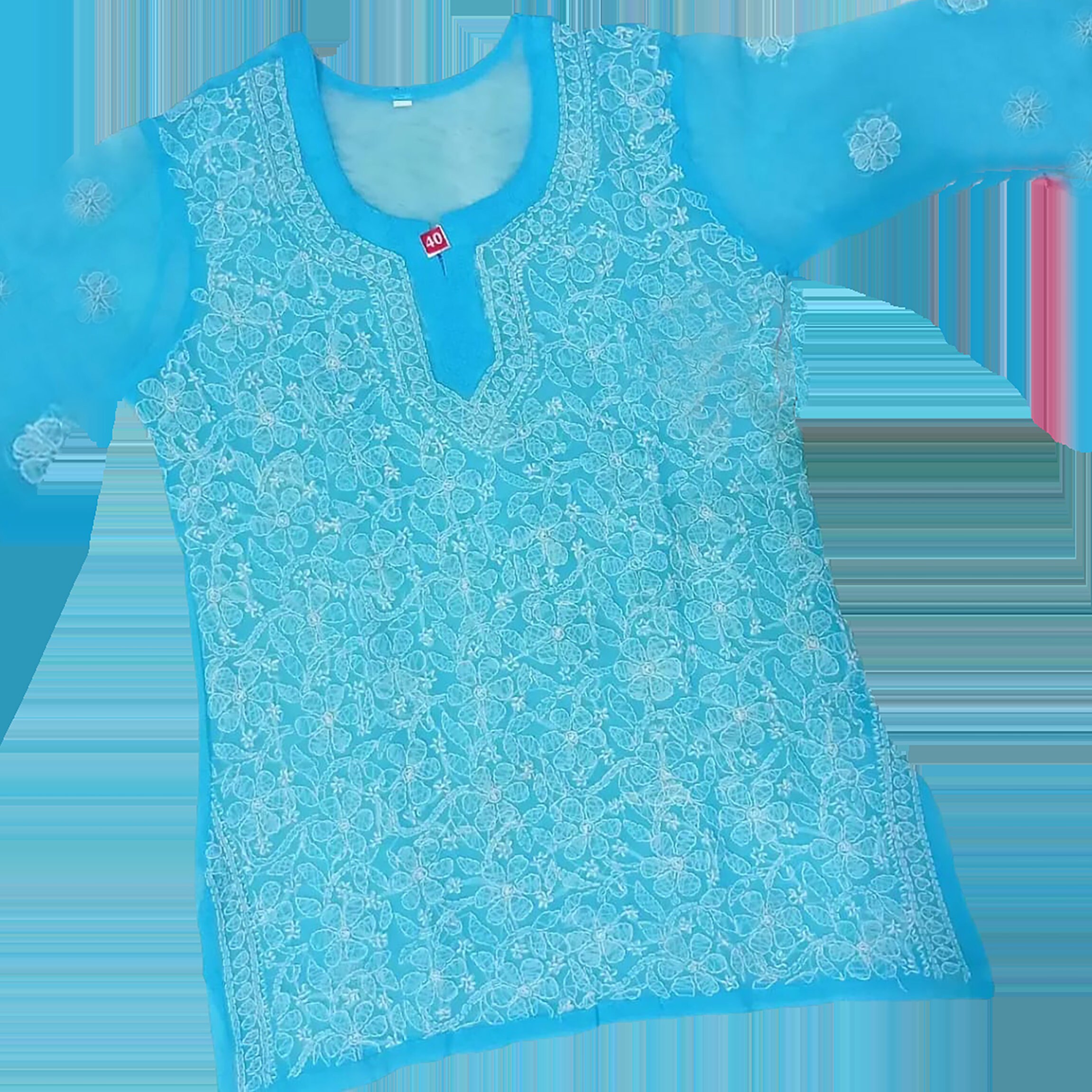 Nevi Blue Color Lucknowi Chikankari Kurti for Women 100% Pure - Etsy