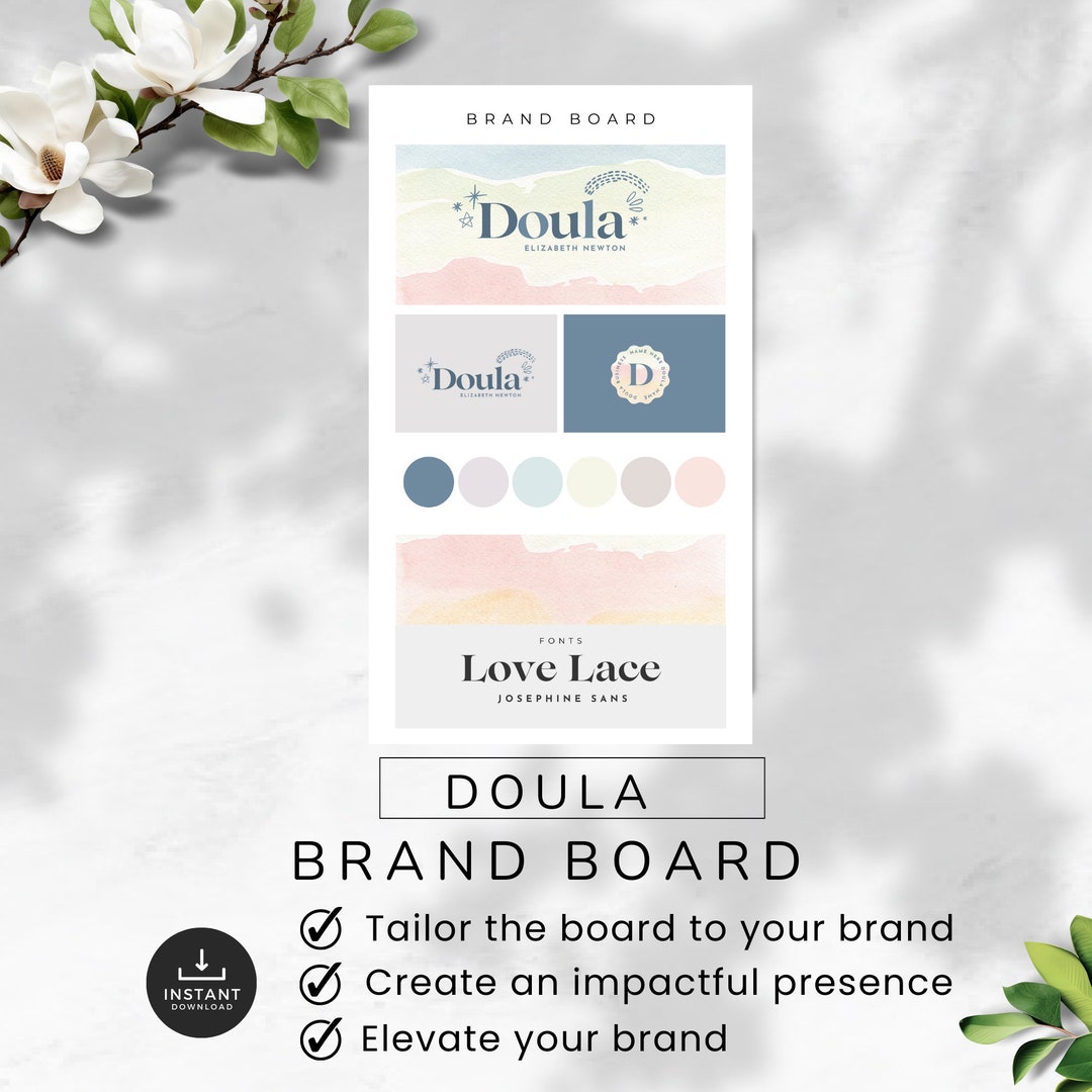 Doula Brand Board, Doula Marketing, Business Branding Template, Diy ...
