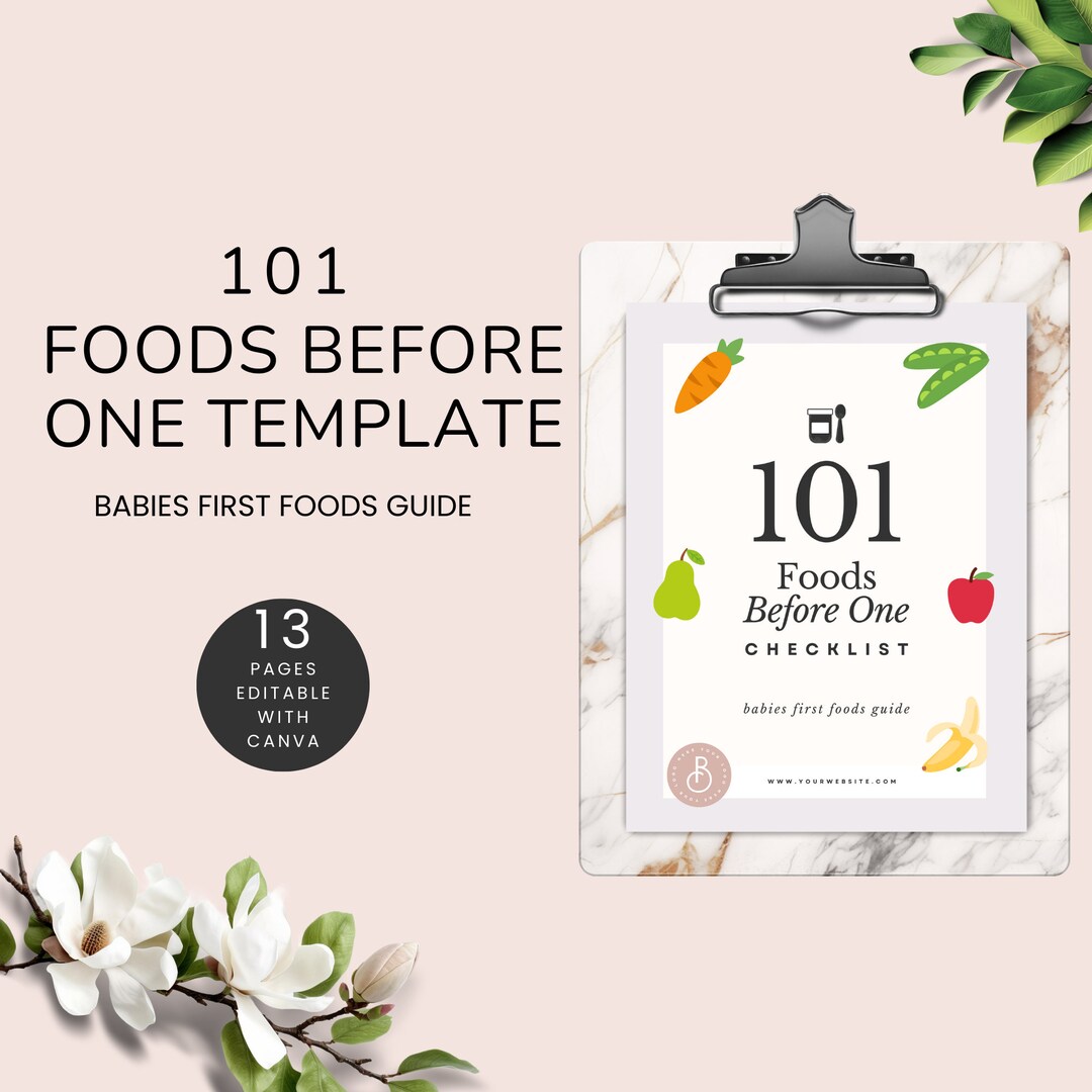 Baby's First Food Checklist Foods Before One Handout - Etsy