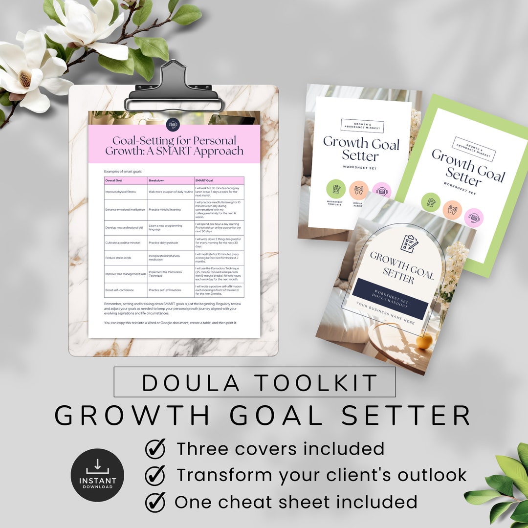 Growth Goal Worksheet, Canva Template Goal Setting, Mindset Coaching ...