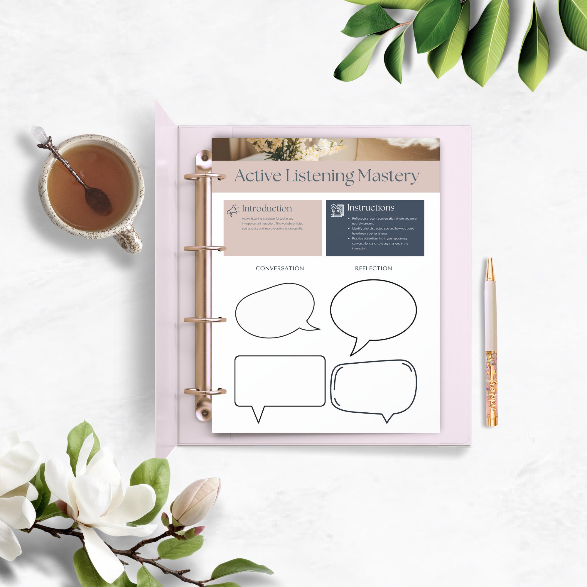 Active Listening Worksheet Canva Template Interpersonal - Etsy