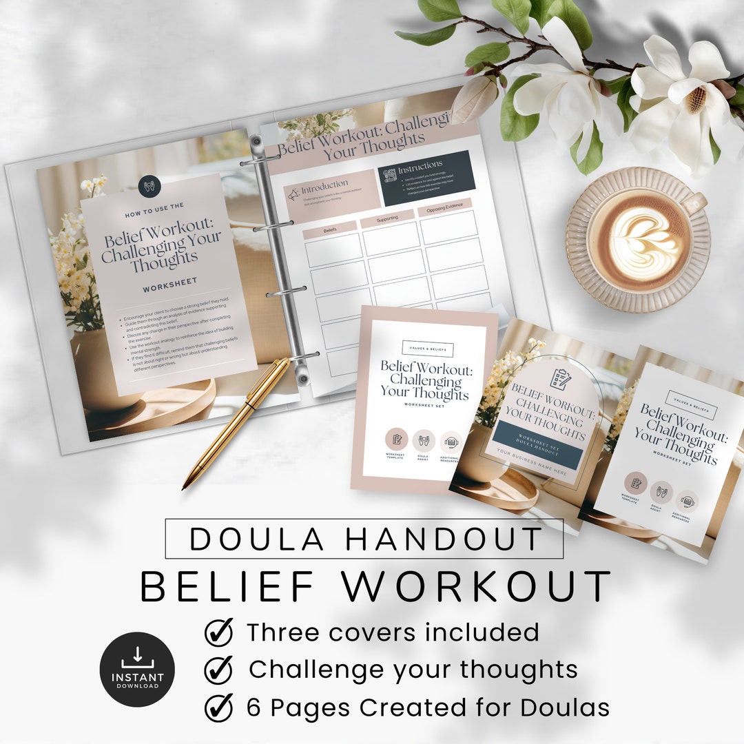Coaching Worksheet Challenging Your Thoughts, Digital Canva Template ...