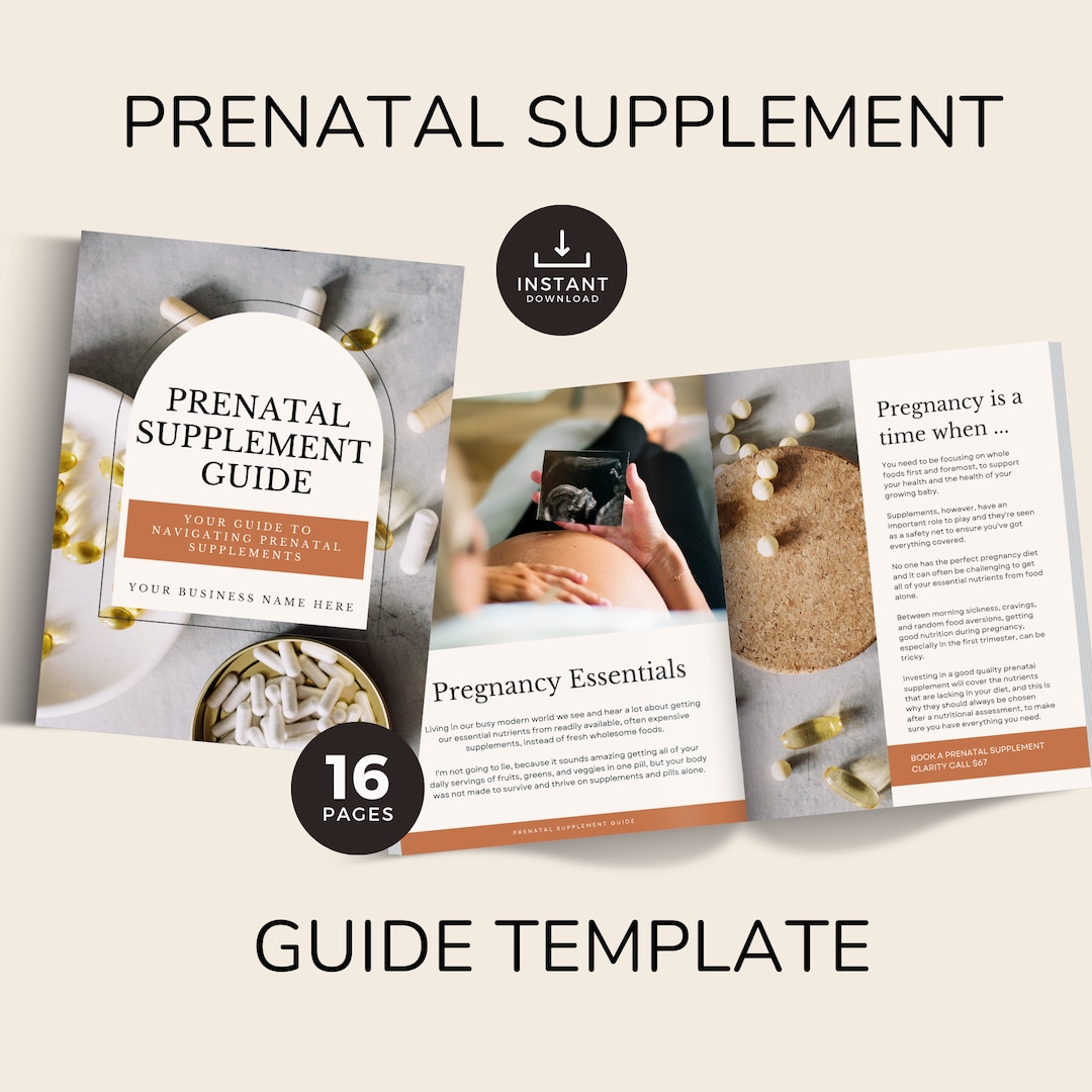 Prenatal Supplement Guide Template Prenatal Care Pregnancy - Etsy