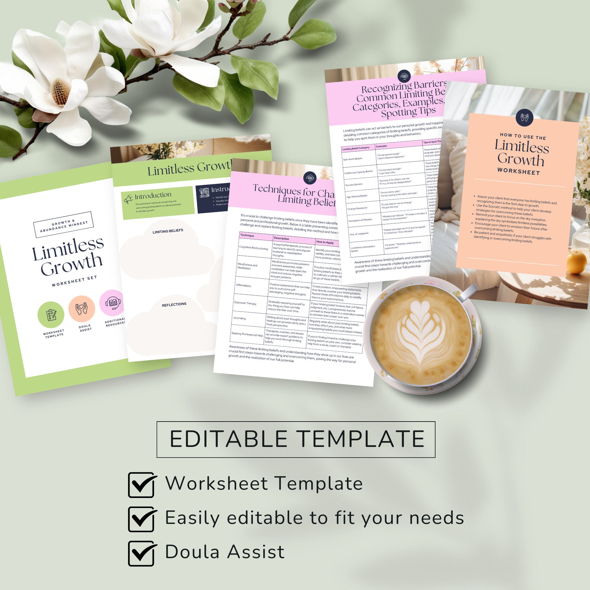 Personal Growth Worksheet Canva Template Coaching Wellness - Etsy