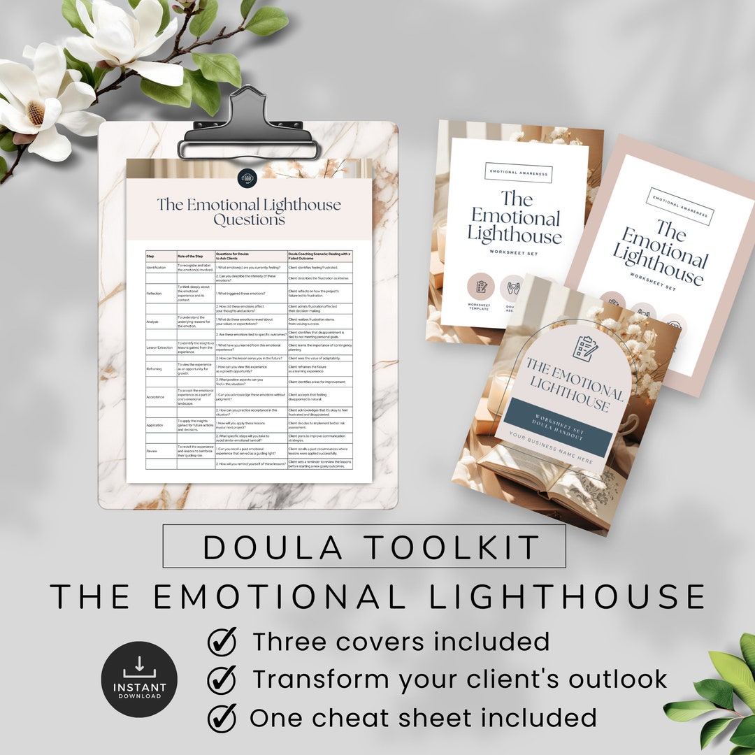 Emotional Lighthouse Worksheet Set Coping Skills Self - Etsy