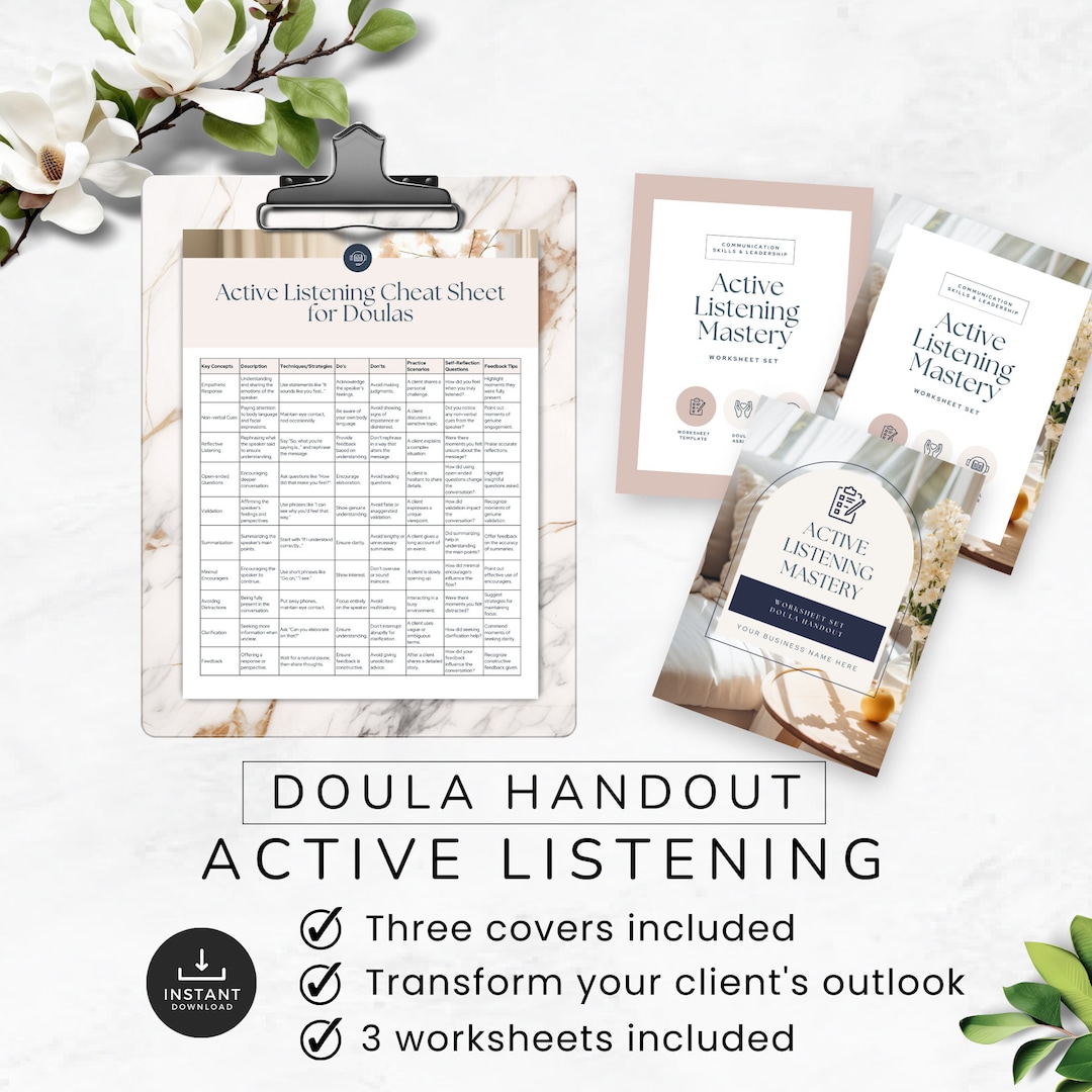 Active Listening Worksheet, Canva Template, Interpersonal Communication ...