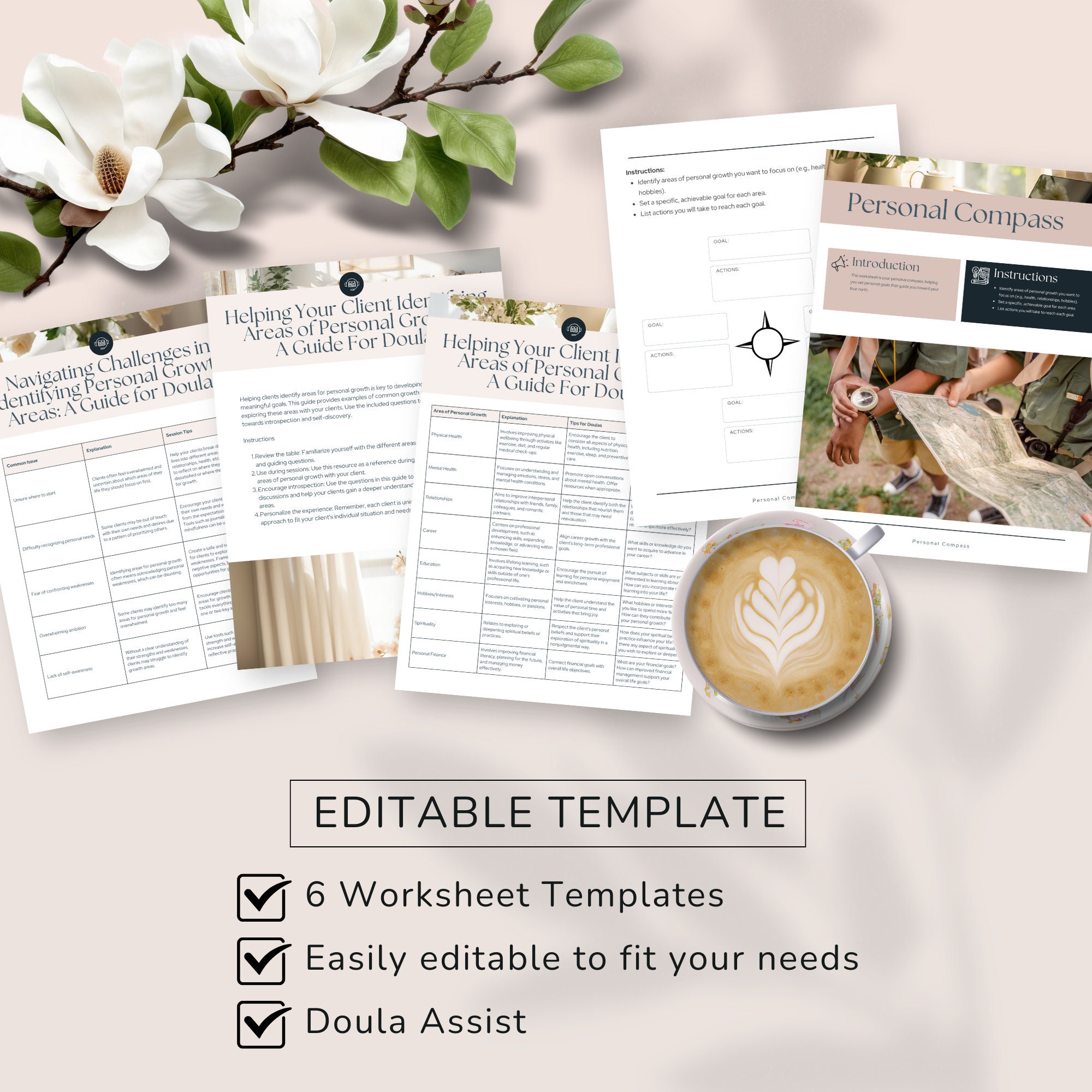 Goal Setting Worksheet Canva Template Growth Mindset Self - Etsy