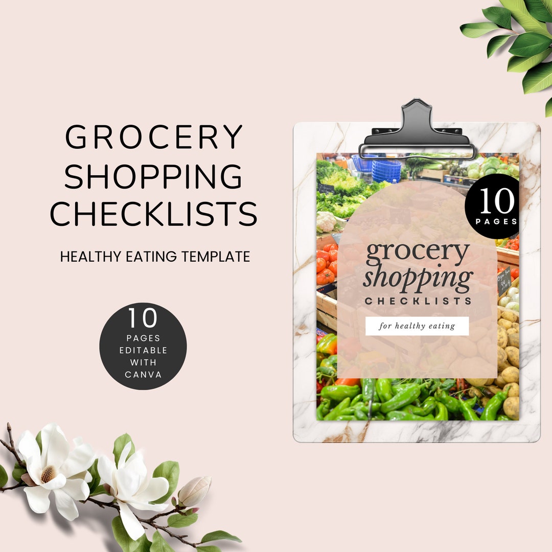 Grocery Shopping List, Healthy Eating Grocery Items Checklist, Doula ...