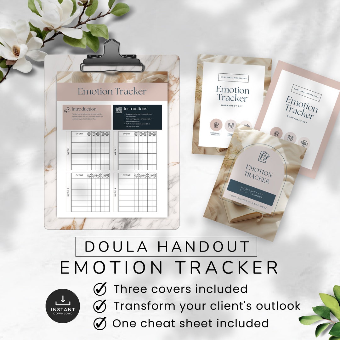 Emotion Tracker Canva Worksheet Template Wellness - Etsy