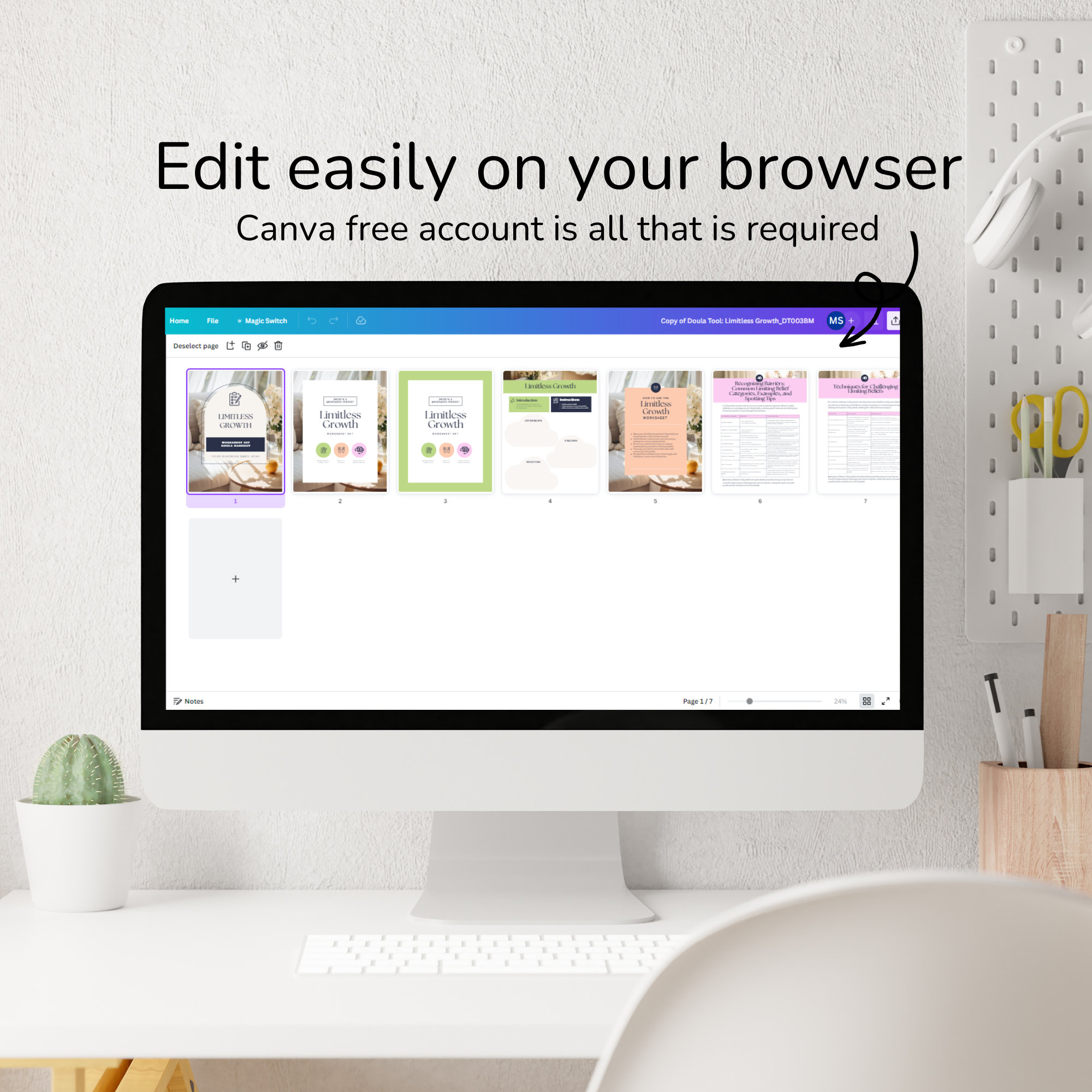 Personal Growth Worksheet Canva Template Coaching Wellness - Etsy