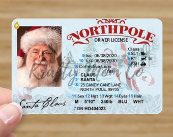 Santa's Sleigh / Lost Driving License/ Santa License / Santa Driving ...