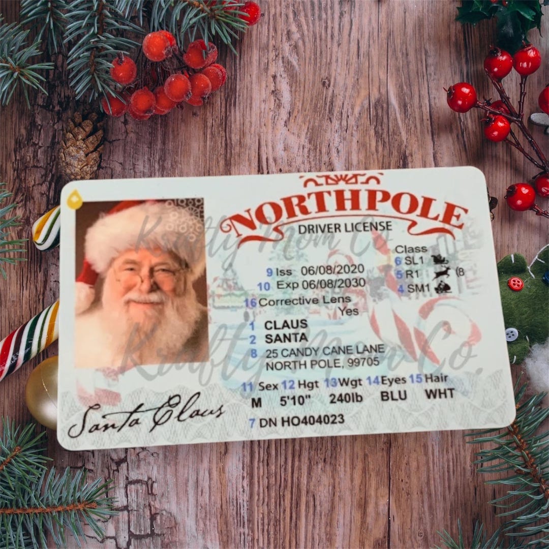 Santa License /santa's Sleigh License / Lost Driving License/ Santa ...