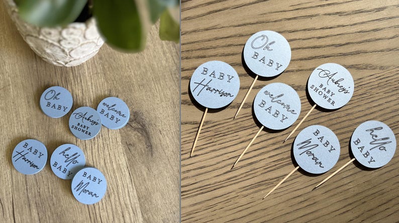 Baby Shower Cupcake Toppers (42 Pc) | Customizable Text/colour Options ...