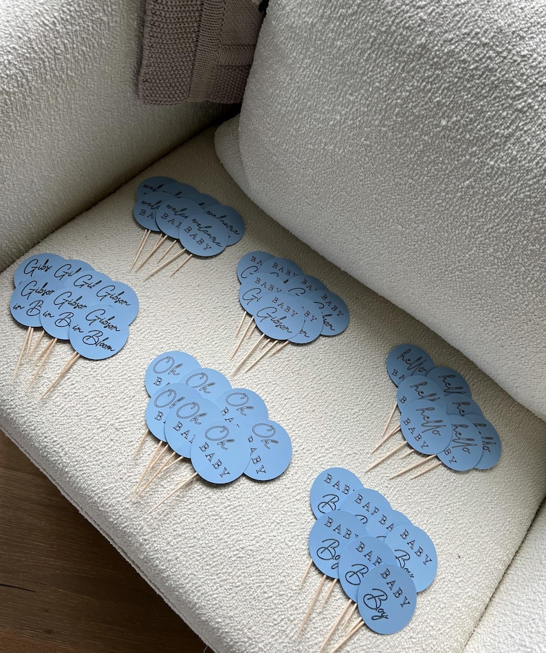 Baby Shower Cupcake Toppers (42 Pc) | Customizable Text/colour Options ...