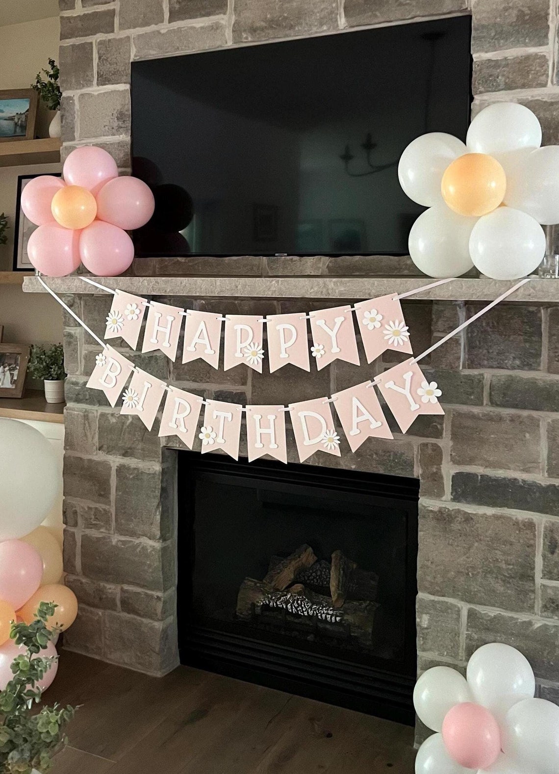 Daisy Happy Birthday Banner, Daisy First Birthday, Boho Daisy Party ...