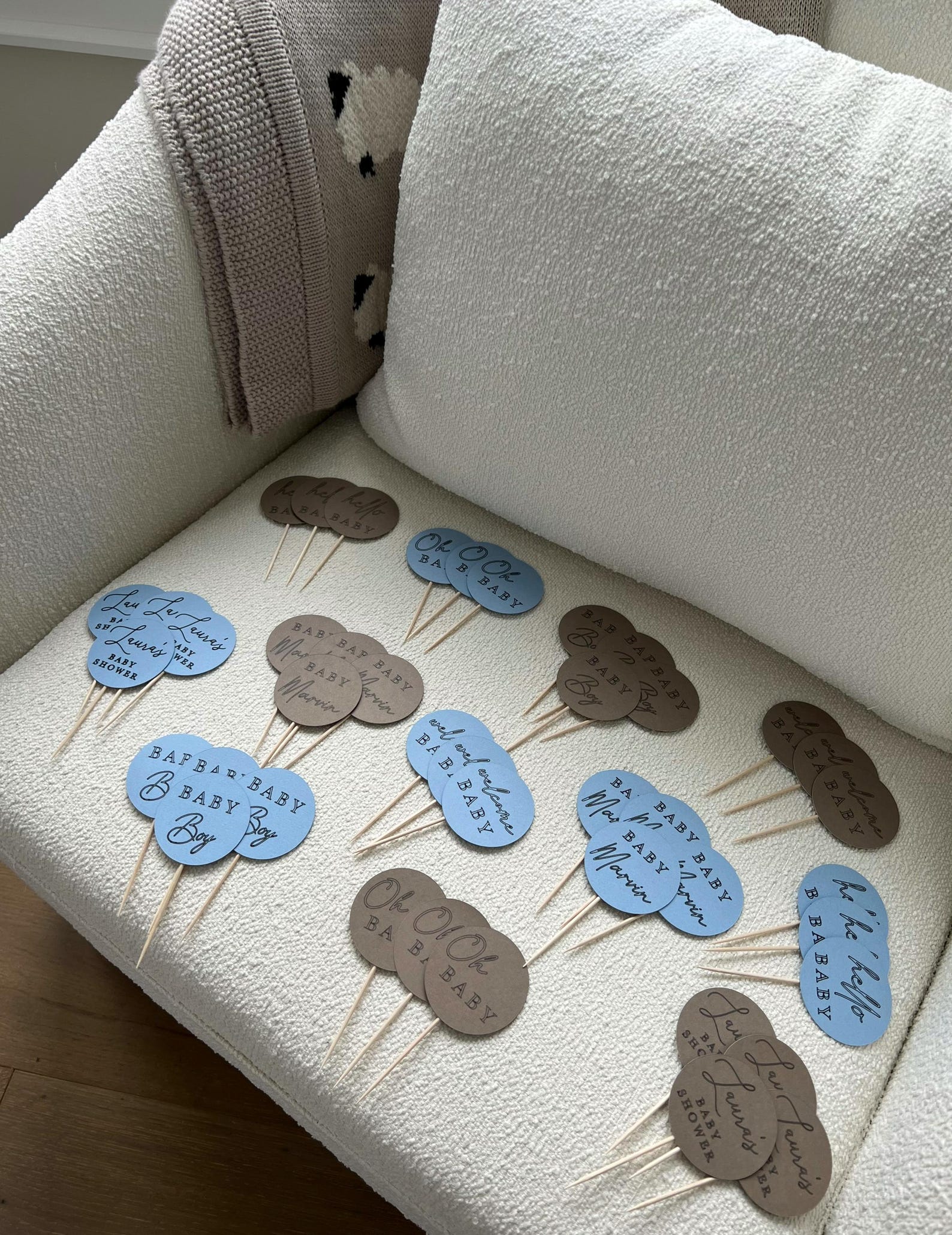 Baby Shower Cupcake Toppers (42 Pc) | Customizable Text/colour Options ...