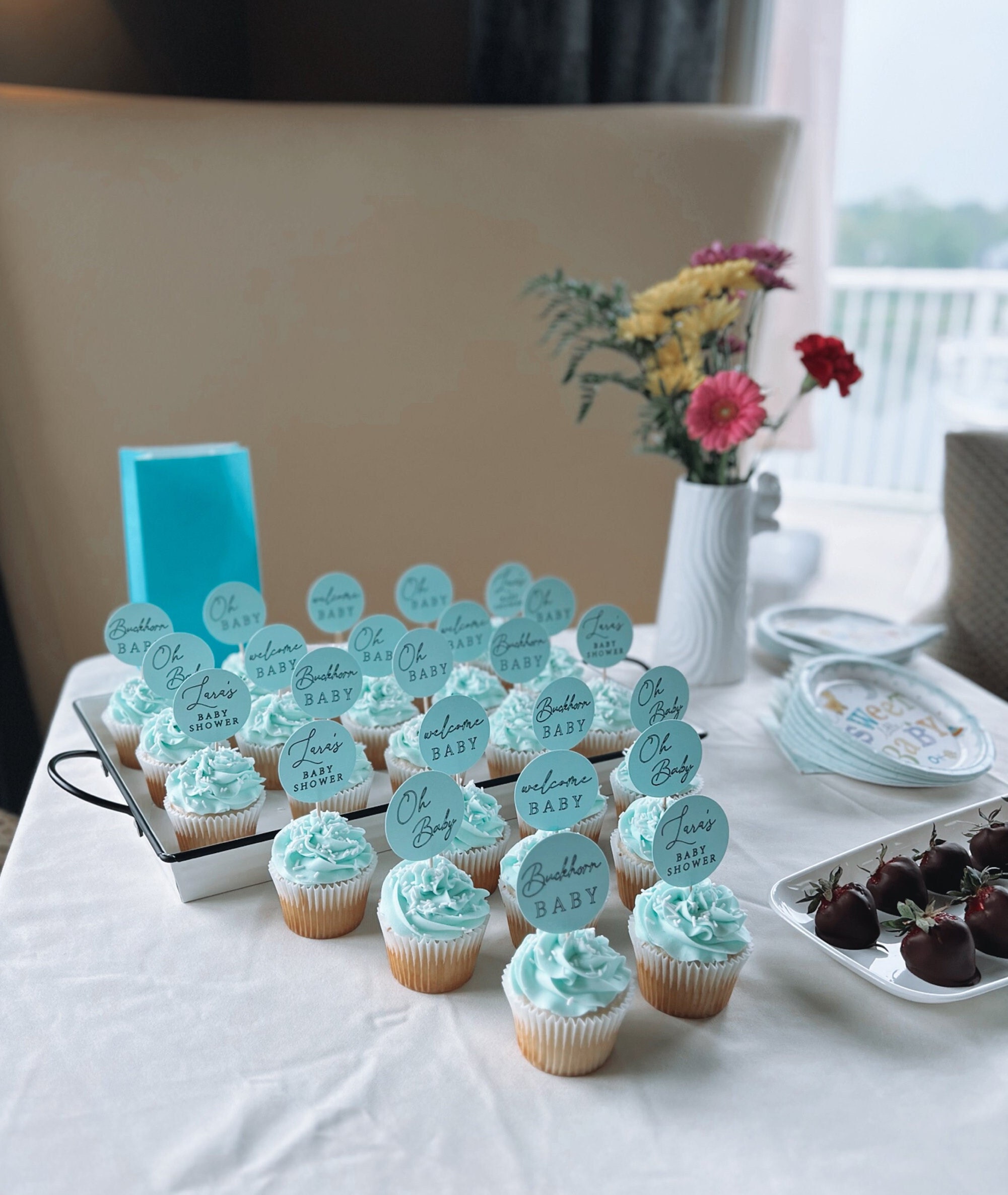 Baby Shower Cupcake Toppers 60 Pc Customizable Text/colour Options ...