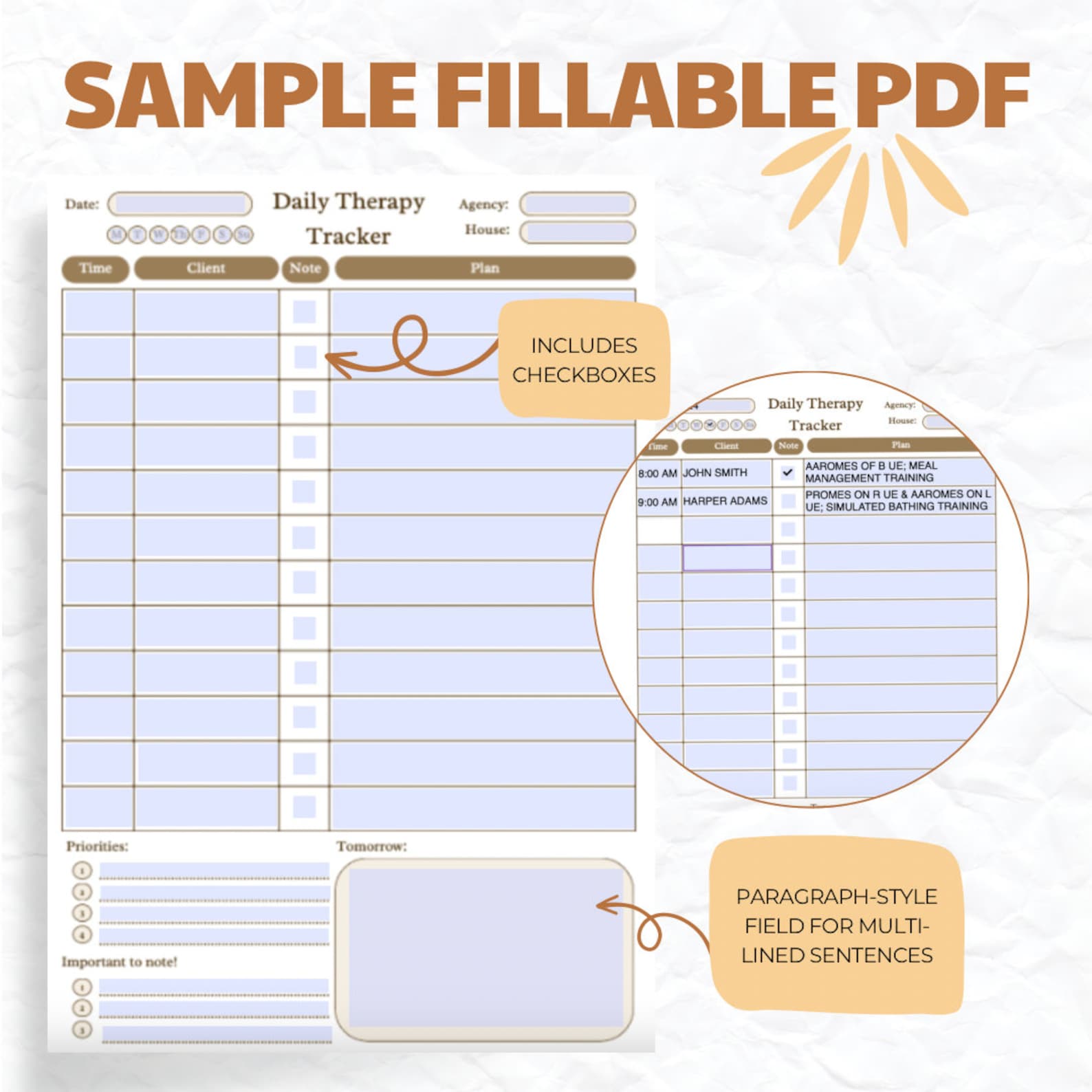Daily Therapy Tracker, Therapist Planner, Therapist Planner Template ...