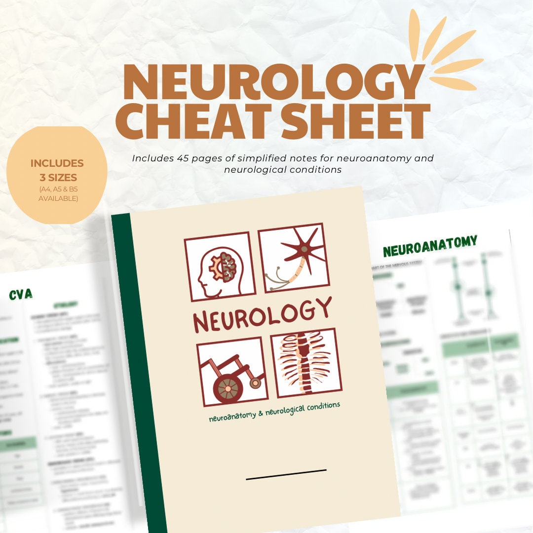 Neuro Cheat Sheet Study Notes Guide Neuroanatomy Neurology Stroke CVA ...