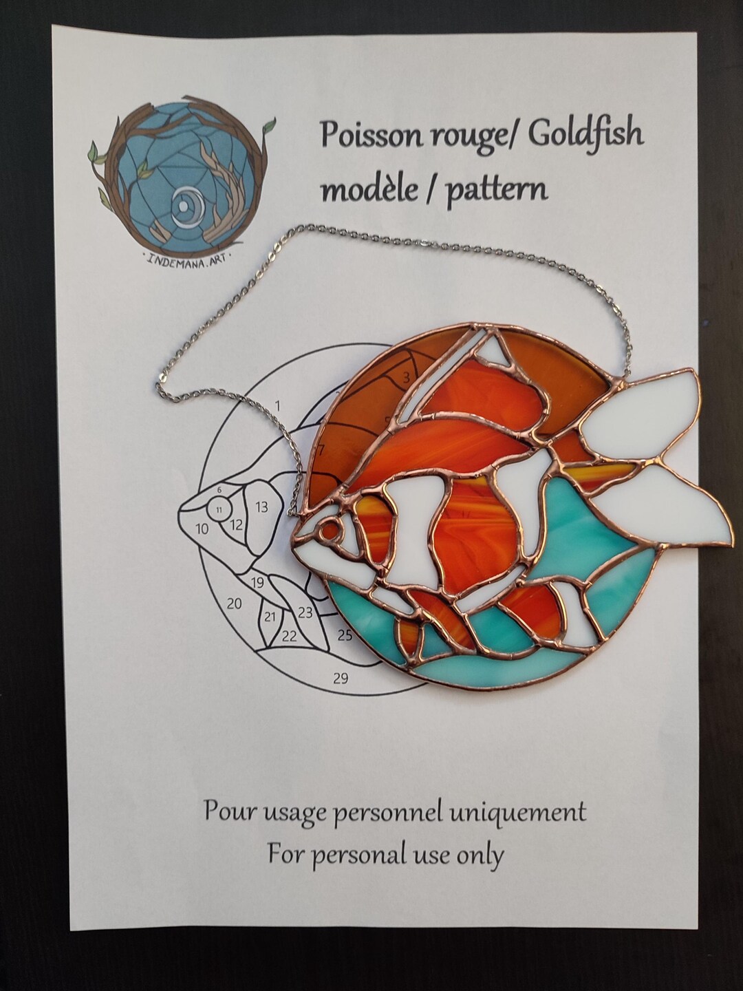 PDF Stained Glass Goldfish Pattern to Download Hanging Goldfish - Etsy