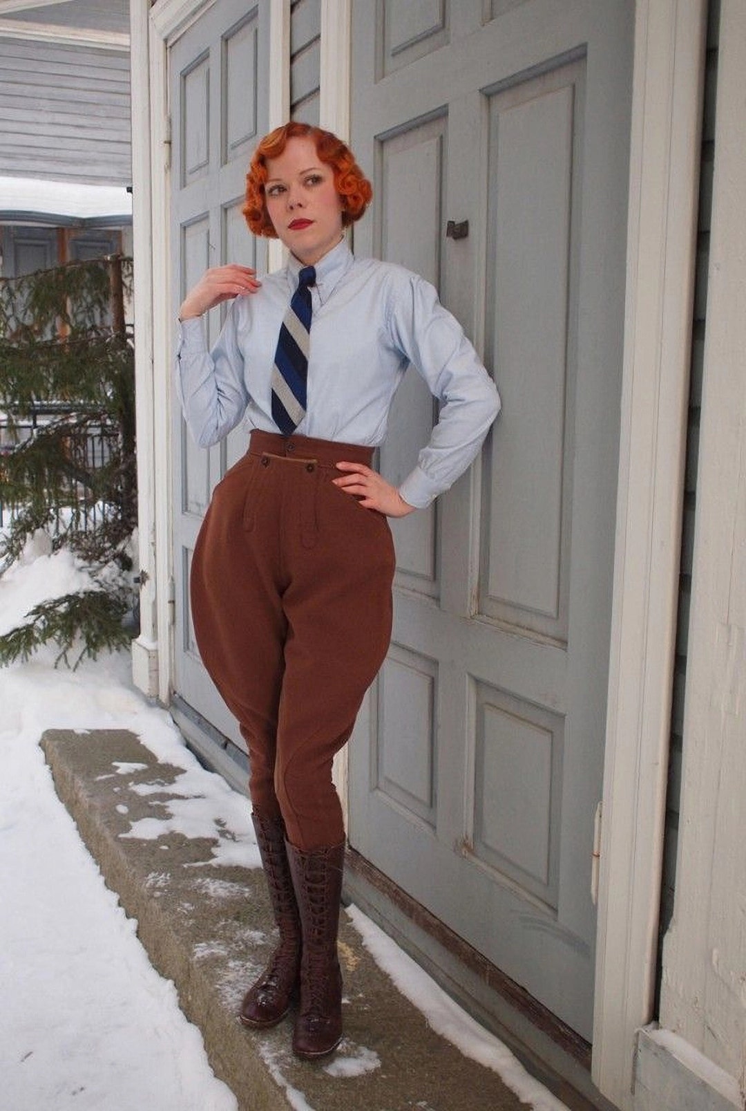 Women Vintage English Jodhpurs Burn Brown Women's Breeches Pant– 1930s ...