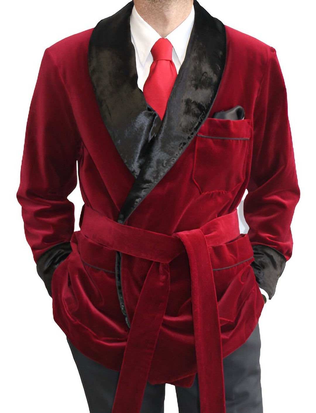 Custom Smoking Jacket for Men Velvet Smoking Robe for Men Classic Men's ...