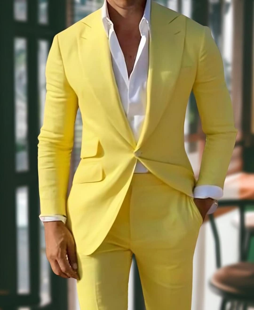 Elegant Yellow Suit: Slim Fit Tuxedo, Prom & Groomsmen Style - Etsy
