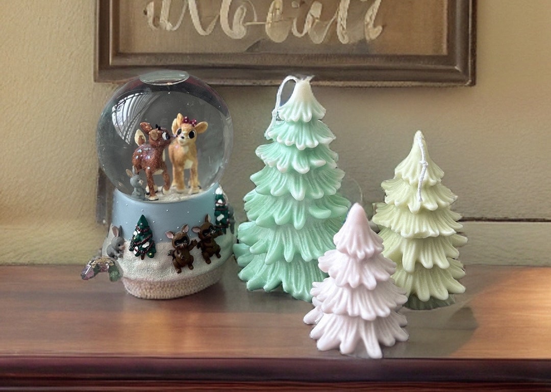 Christmas Tree Candle With Gift Box/ Holiday Candles/ Scented Soy ...