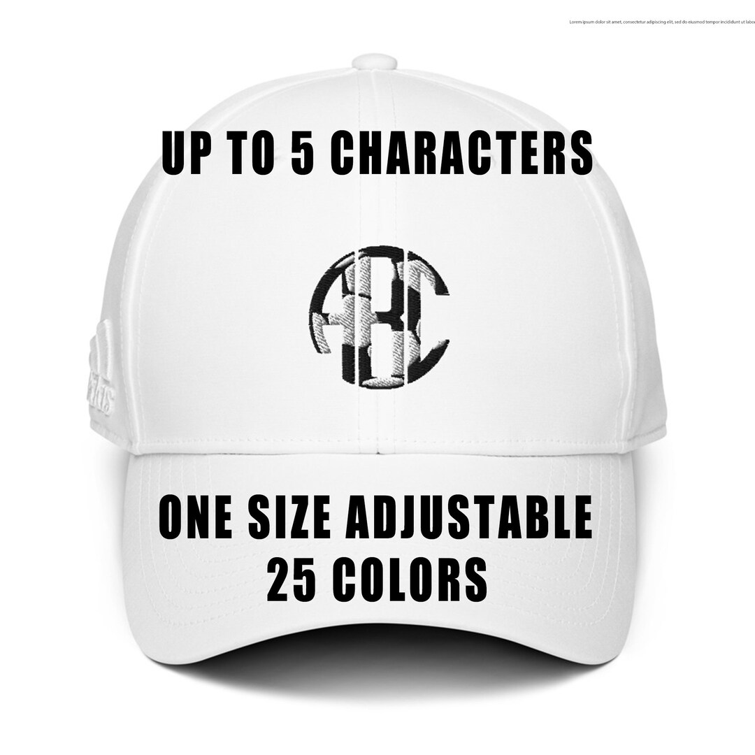 Personalized Soccer Embroidered Cap, Monogram Soccer Cap, Initials ...