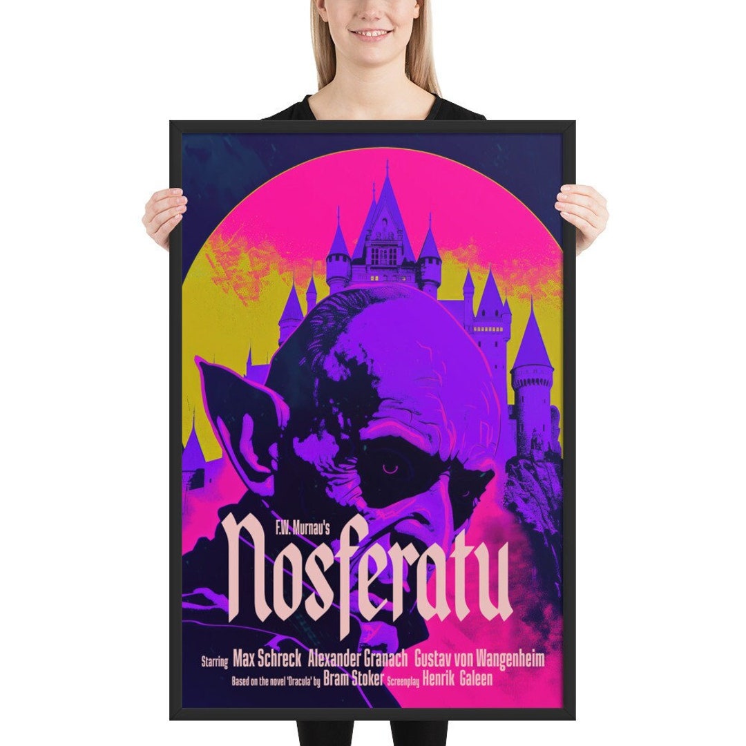Neon Noir Minimalist Nosferatu Movie Framed Poster, Nosferatu Print ...