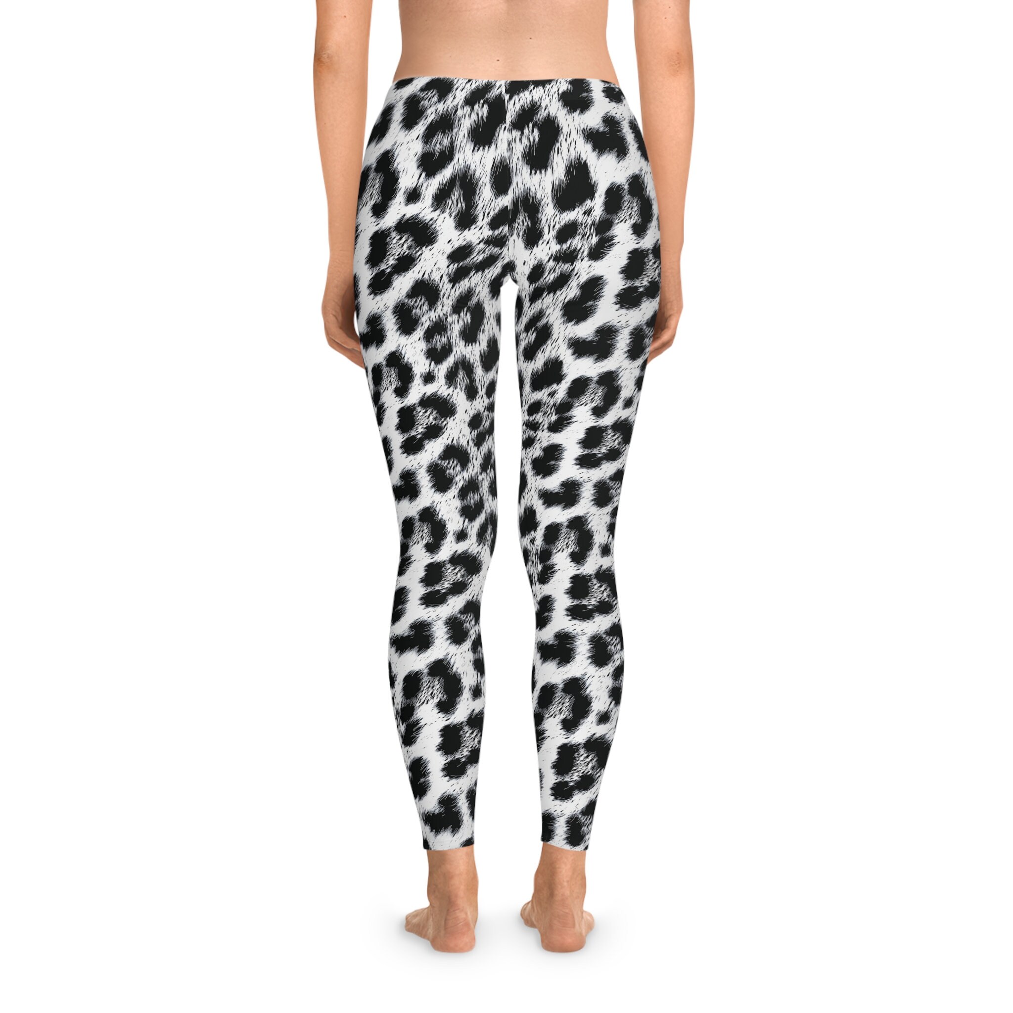 Snow Leopard Photorealistic Seamless Fur Pattern Stretchy Leggings ...