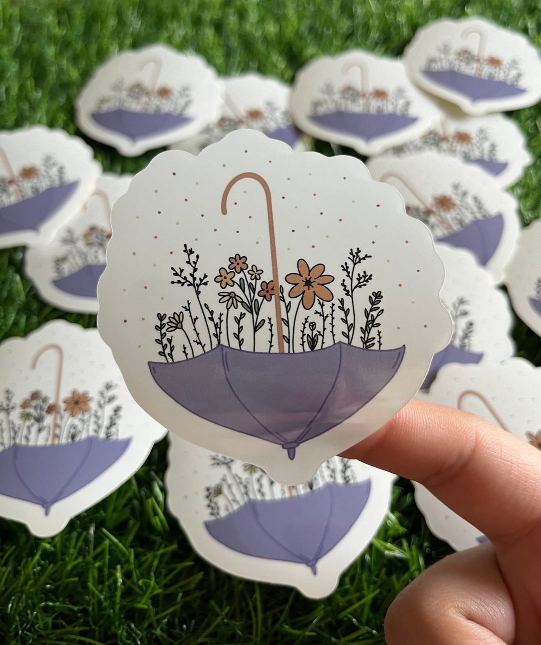 Spring Umbrella | Vinyl Sticker - Etsy