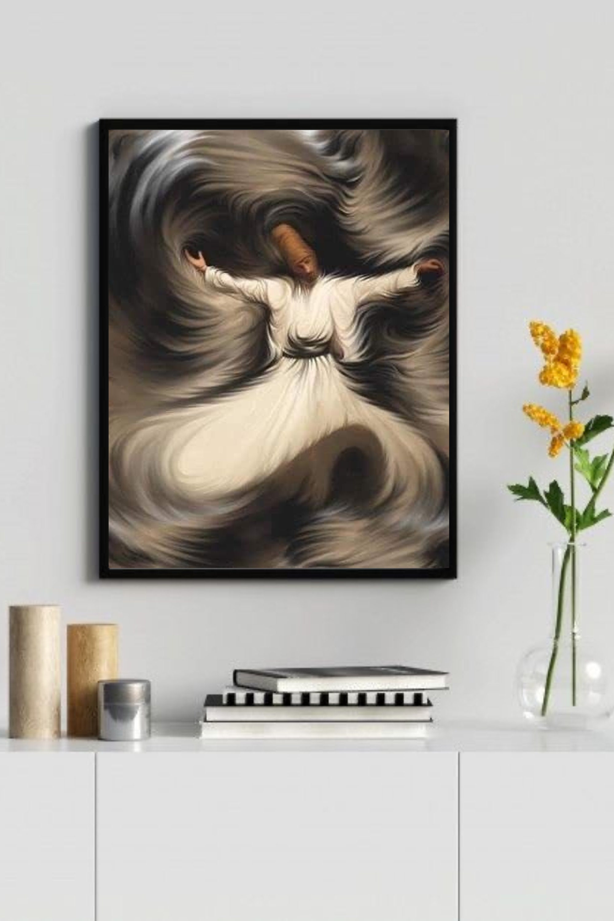 Sufi Dance Wall Art,whirling Dervaish Dance Wall Art,sufi Spinning ...