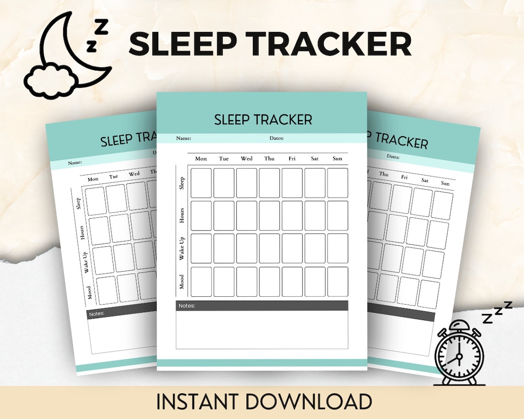 Sleep Tracker, Sleep Monitoring, Printable Sleep Tracker, Sleep ...