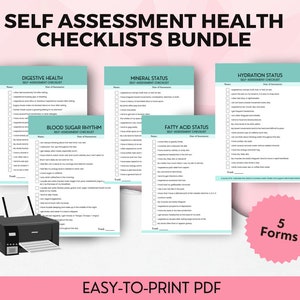 Self Assessment Health Checklists Bundle, Health Checklists, Printable ...