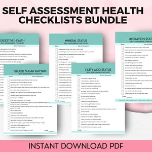 Self Assessment Health Checklists Bundle, Health Checklists, Printable ...
