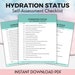 Hydration Status - Self Assessment Checklist, Daily Hydration Tracker ...