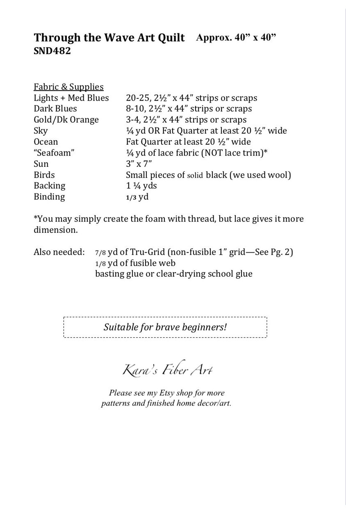 Through the Wave Art Quilt Pattern - Etsy