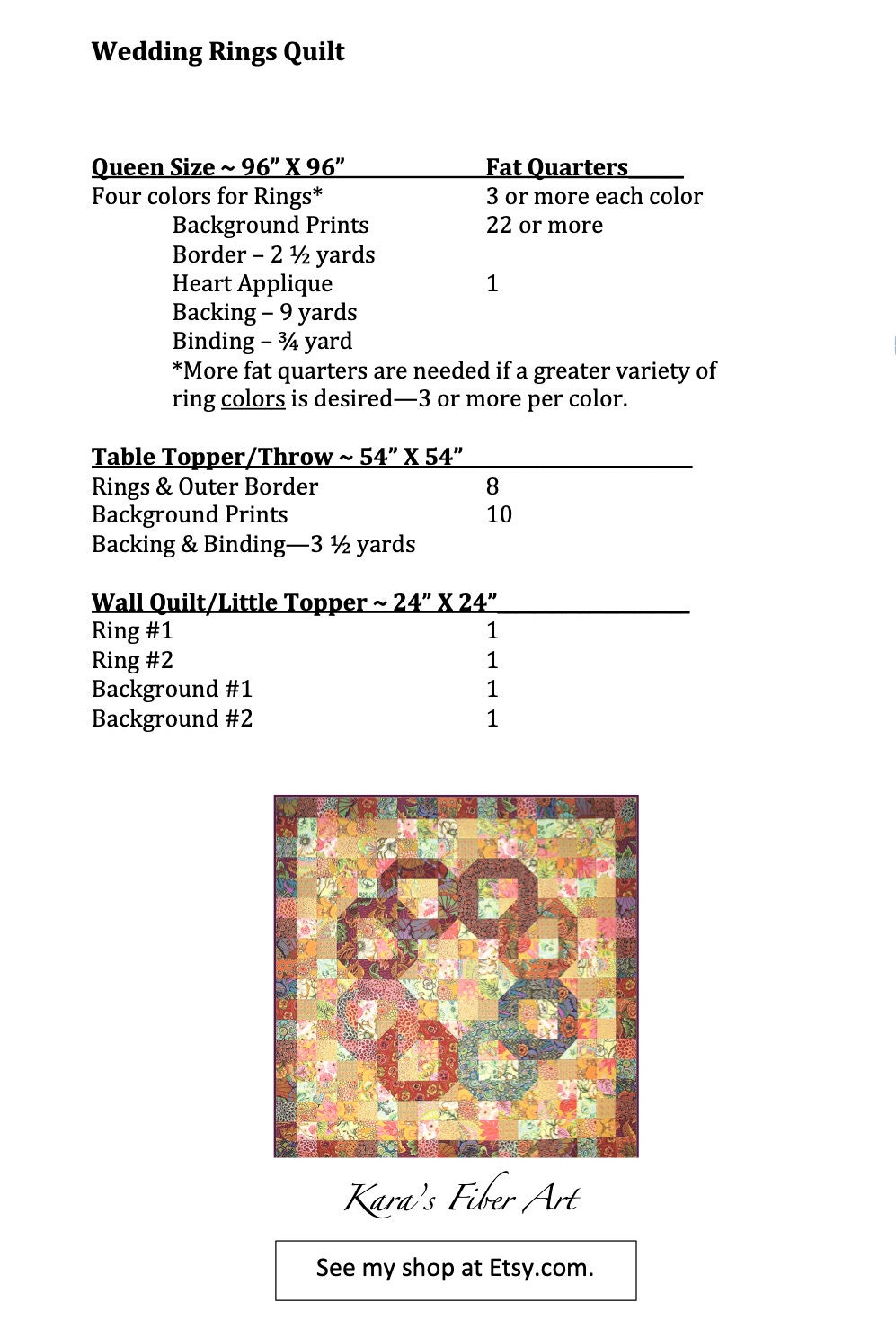 Wedding Rings Quilt Pattern - Etsy