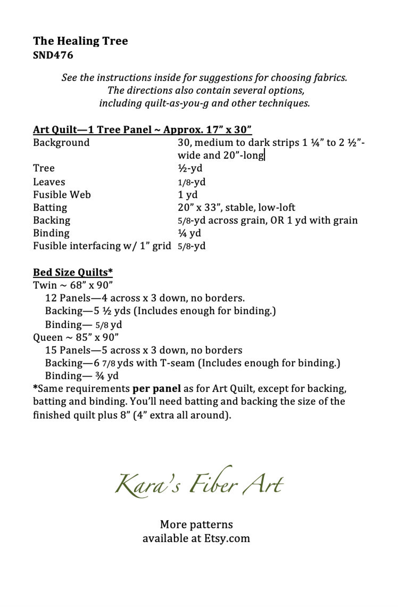 The Healing Tree Art Quilt Pattern - Etsy