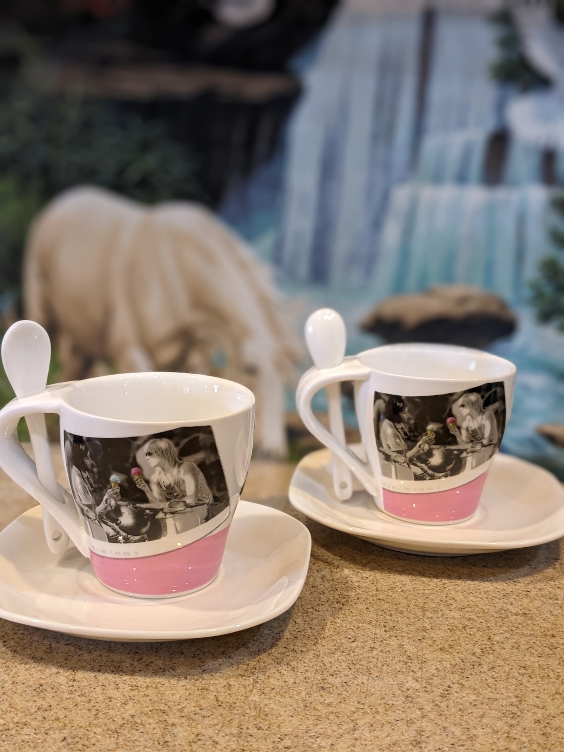 BACI MILANO Vespa Espresso Cups W/ Built in Spoons & Saucers - Etsy