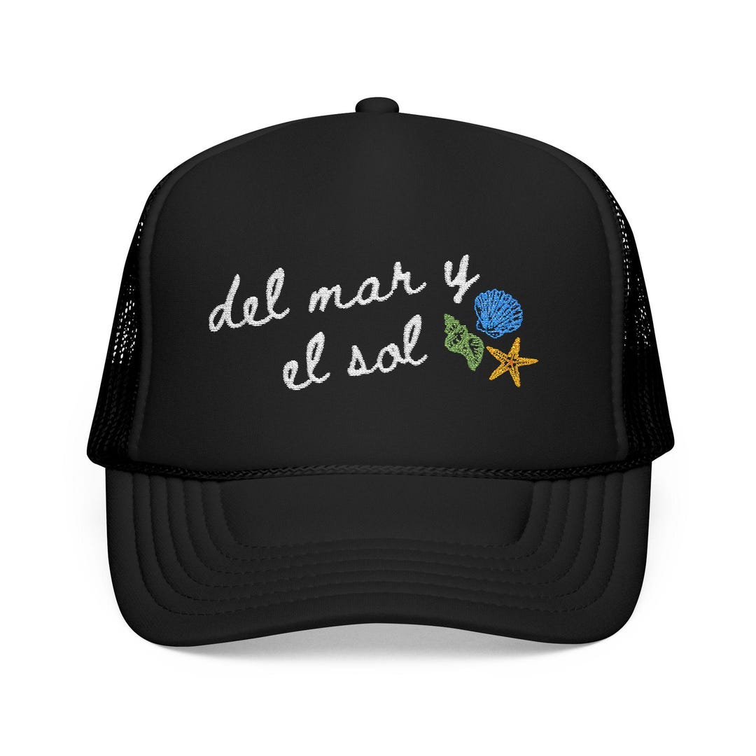 Del Mar Y El Sol Hat Embroidered Boricua Trucker Puerto Rican Beach ...