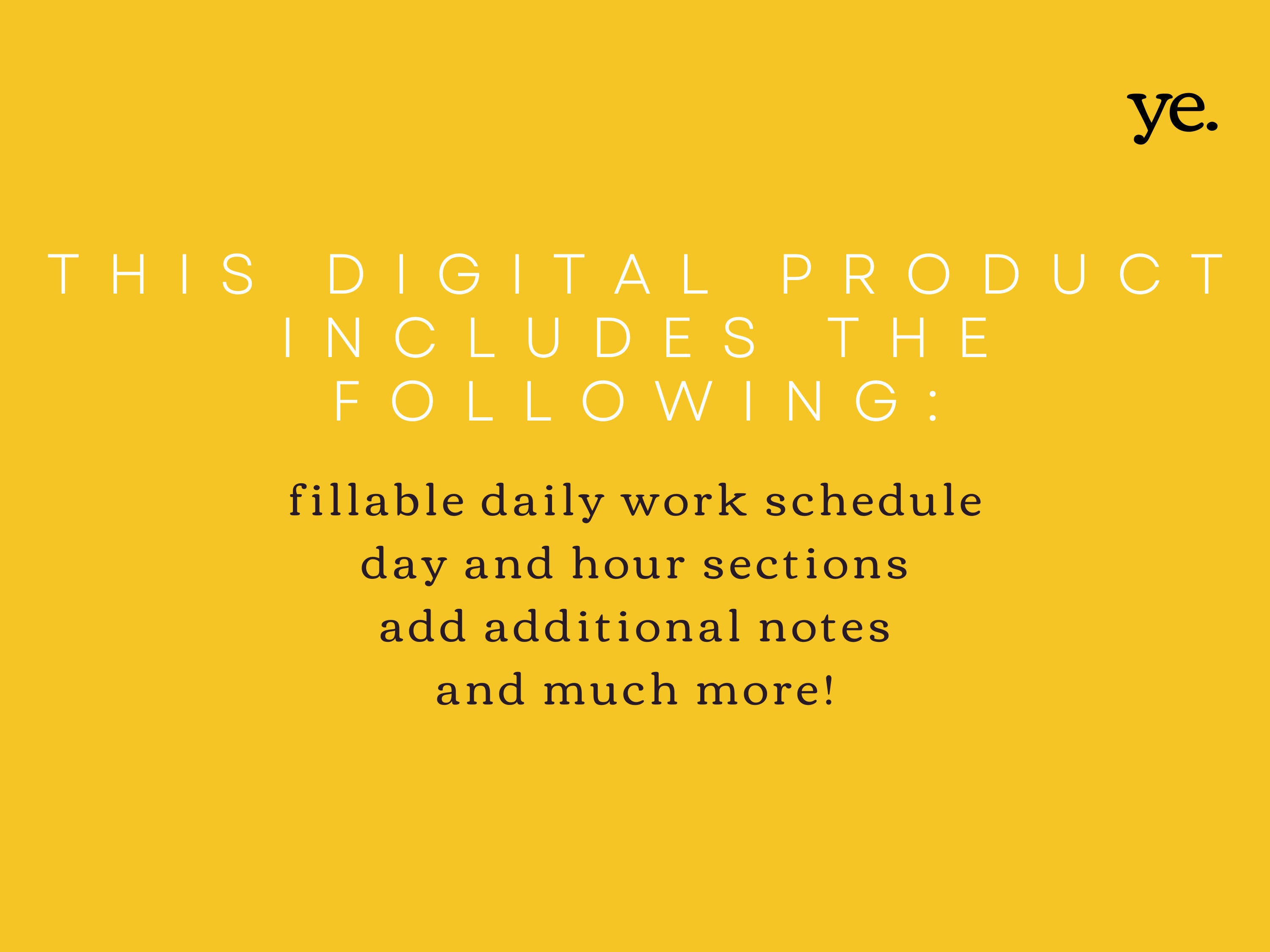 Work Schedule Template, Work Organiser, Employee Schedule, Project ...