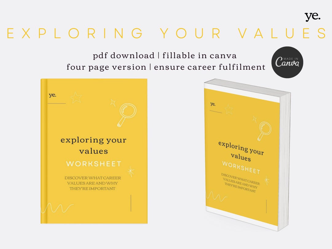 Discover Your Core Values Workbook, Core Values Worksheet, Values ...
