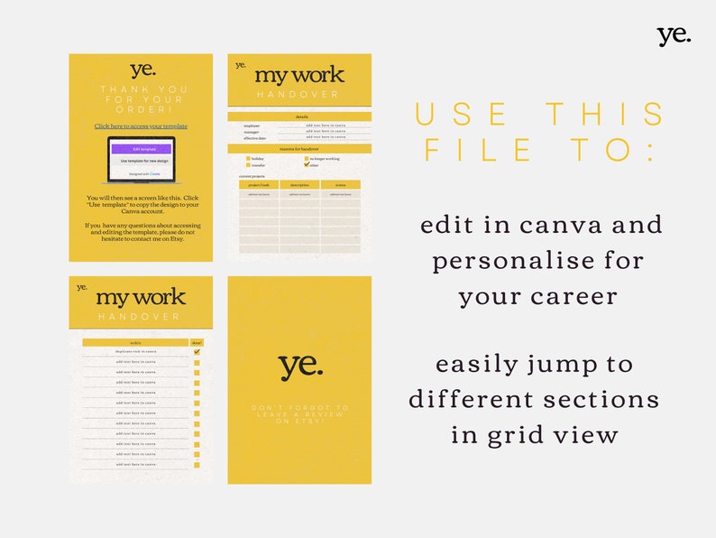 Work Handover Template, Work Organiser, Role Handover Template, Job ...