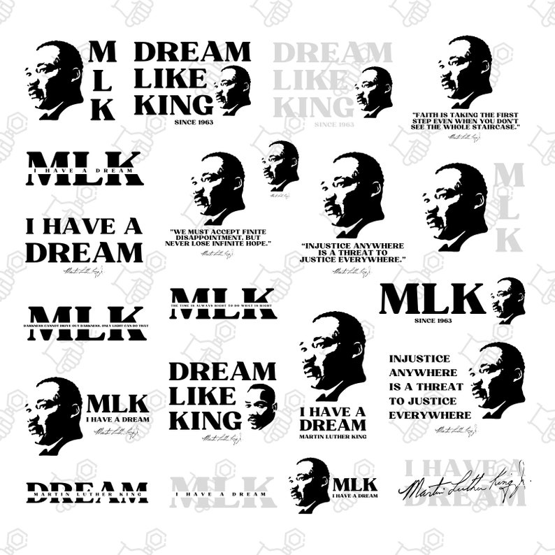 Martin Luther King SVG PNG 20 Original Designs Bundle Mlk-svg ...